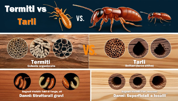 Termiti vs Tarli: Quali Sono le Differenze?